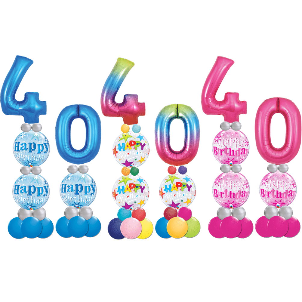 40th Birthday Number Bubble Towers | Cardiff Balloons