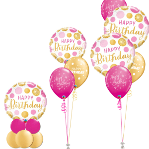 Pink and Gold Birthday Balloon | Cardiff Balloons
